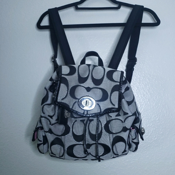Coach | Bags | Coach Poppy Monogram Mini Backpack | Poshmark